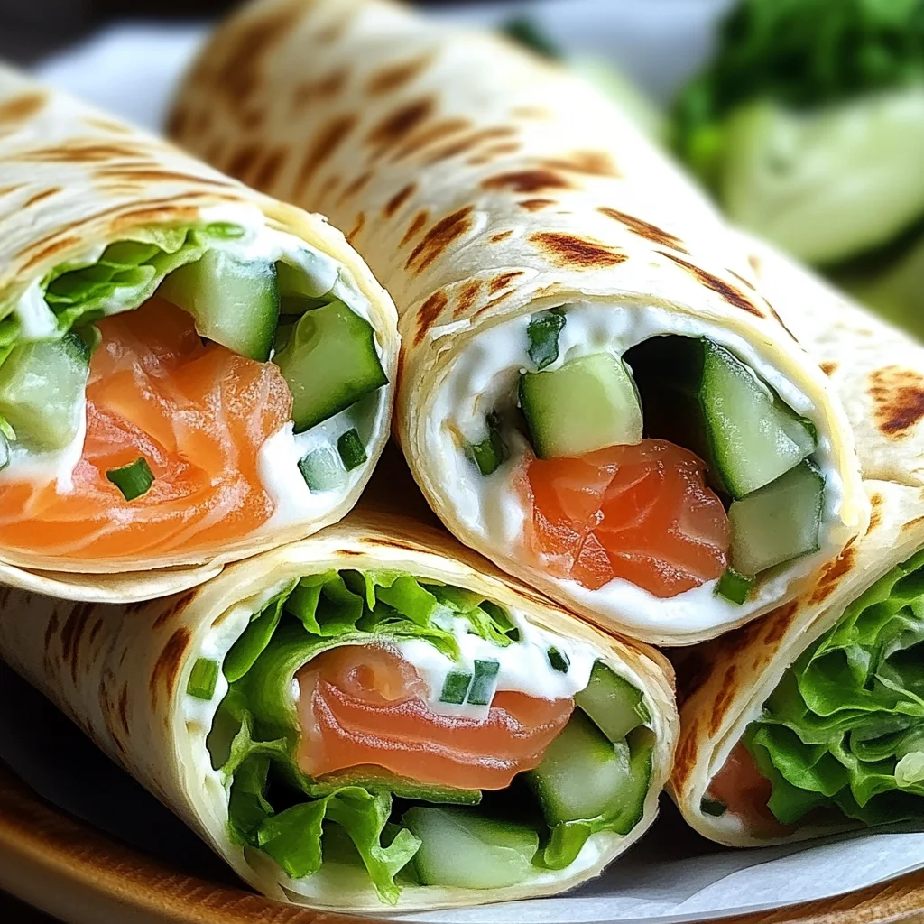 Wraps au fromage frais, concombre et saumon fumé irrésistibles et faciles